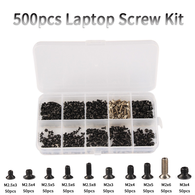 500Pcs M2/M2.5/M3/M4 Screw Laptop Notebook Computer Screw Assortment ...