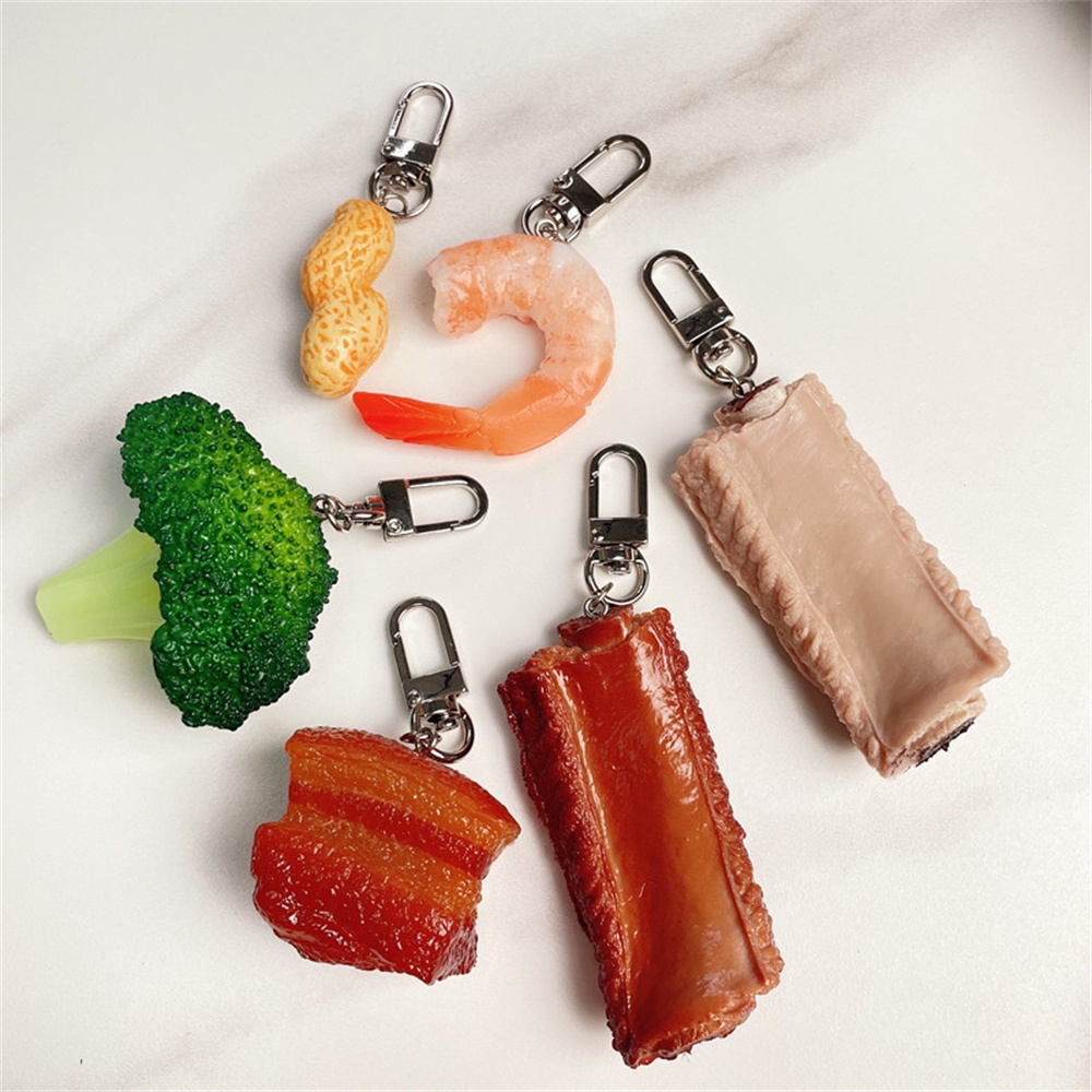 Creative Simulation Food Keychain PVC Model Gift Keychain Soft Glue ...