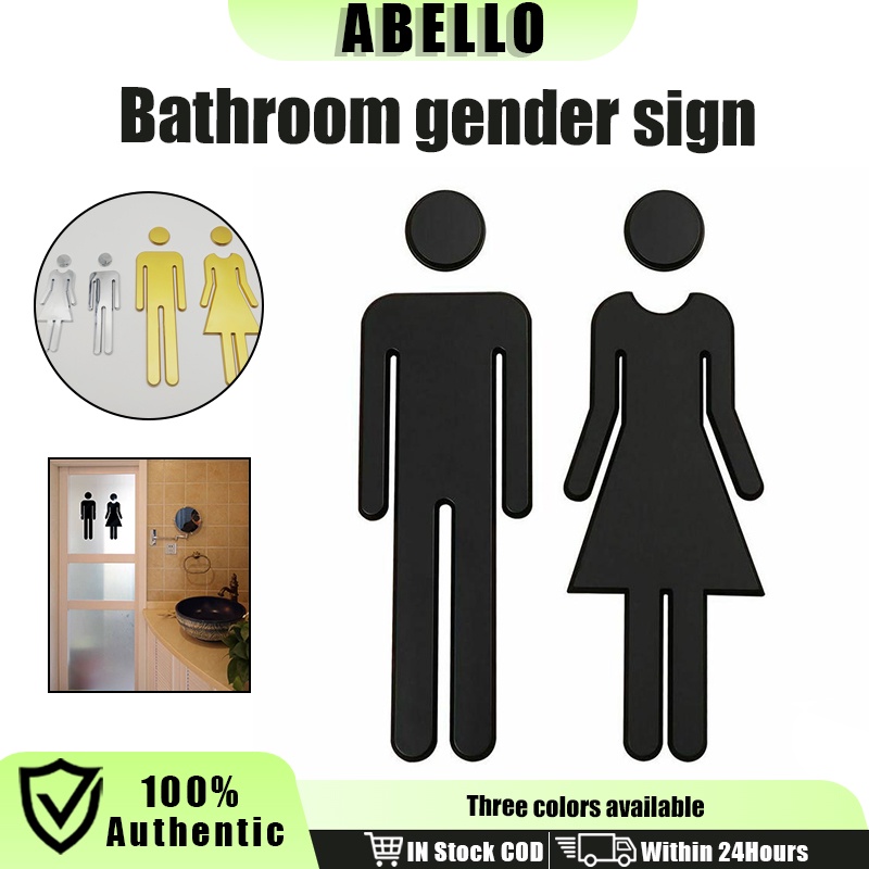 Acrylic Bathroom Restroom Loo Woman & Man WC Sticker Toilet Sign ...