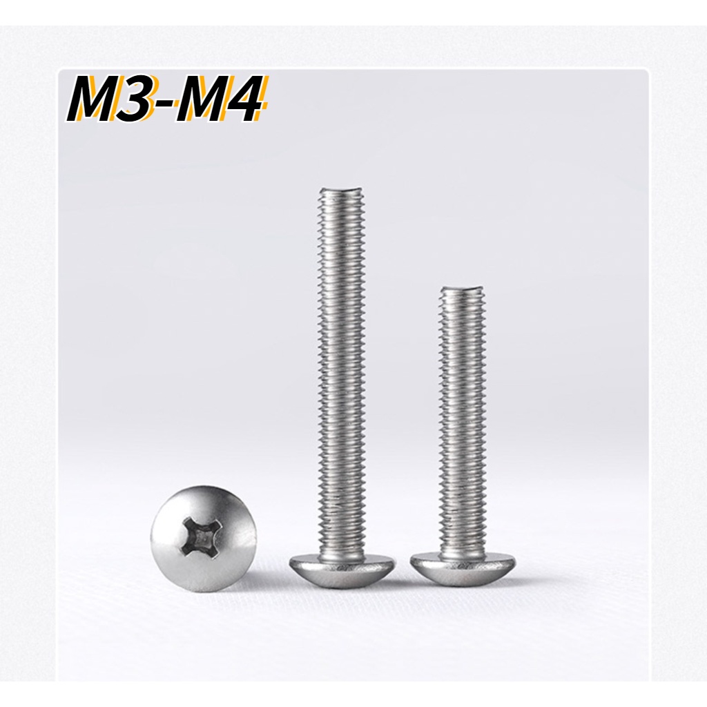 304 Stainless Steel Large Flat Head Phillips Screw M2M3M4 Umbrella Head Screw | Shopee Philippines