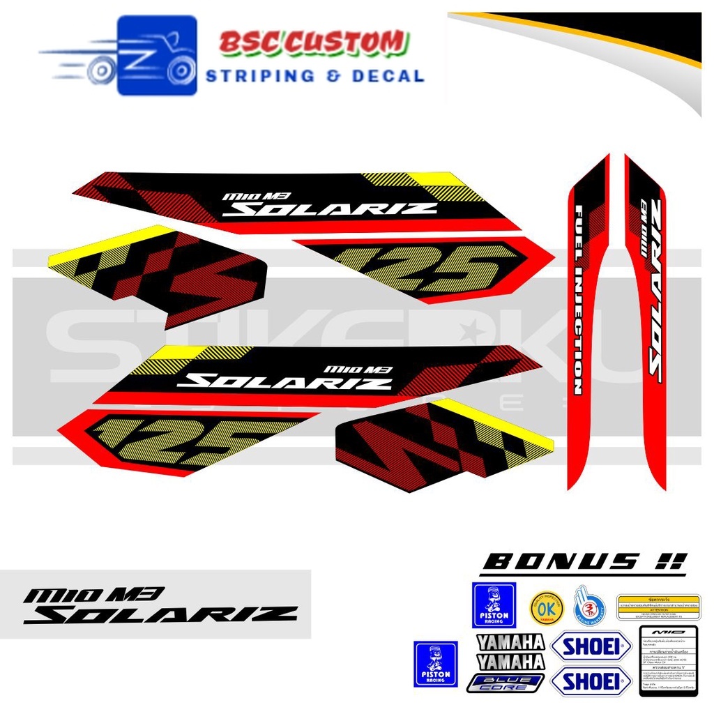 Yamaha MIO I 125 STOCK DECAL SOLARIZ/2015/2016/2017 /2018/2019/2020 ...