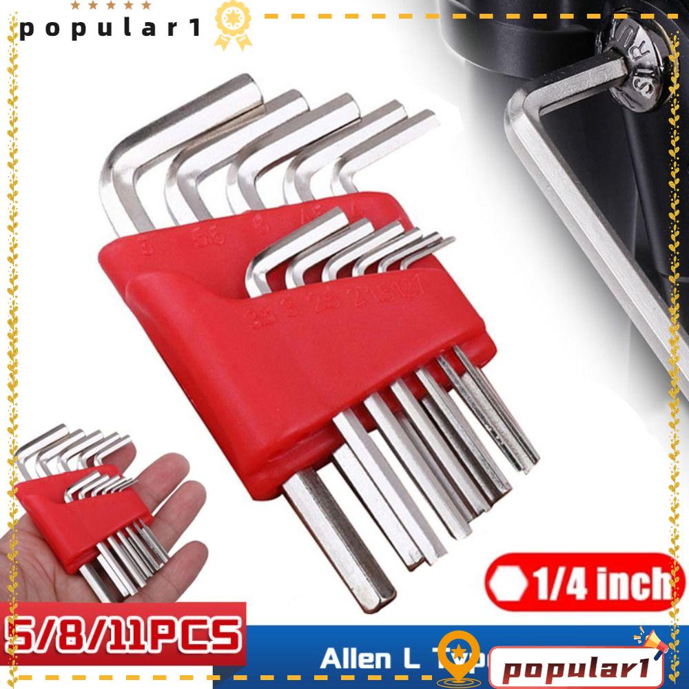 POPULAR 5/8/11 PCS Allen Wrench Mini Short Arm Tool Size Allen Key Inch ...
