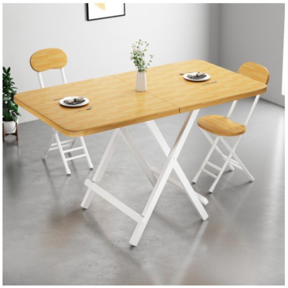 【Ready Stock】Foldable Table Simple Wooden Dinning Desk Nordic Foldable ...