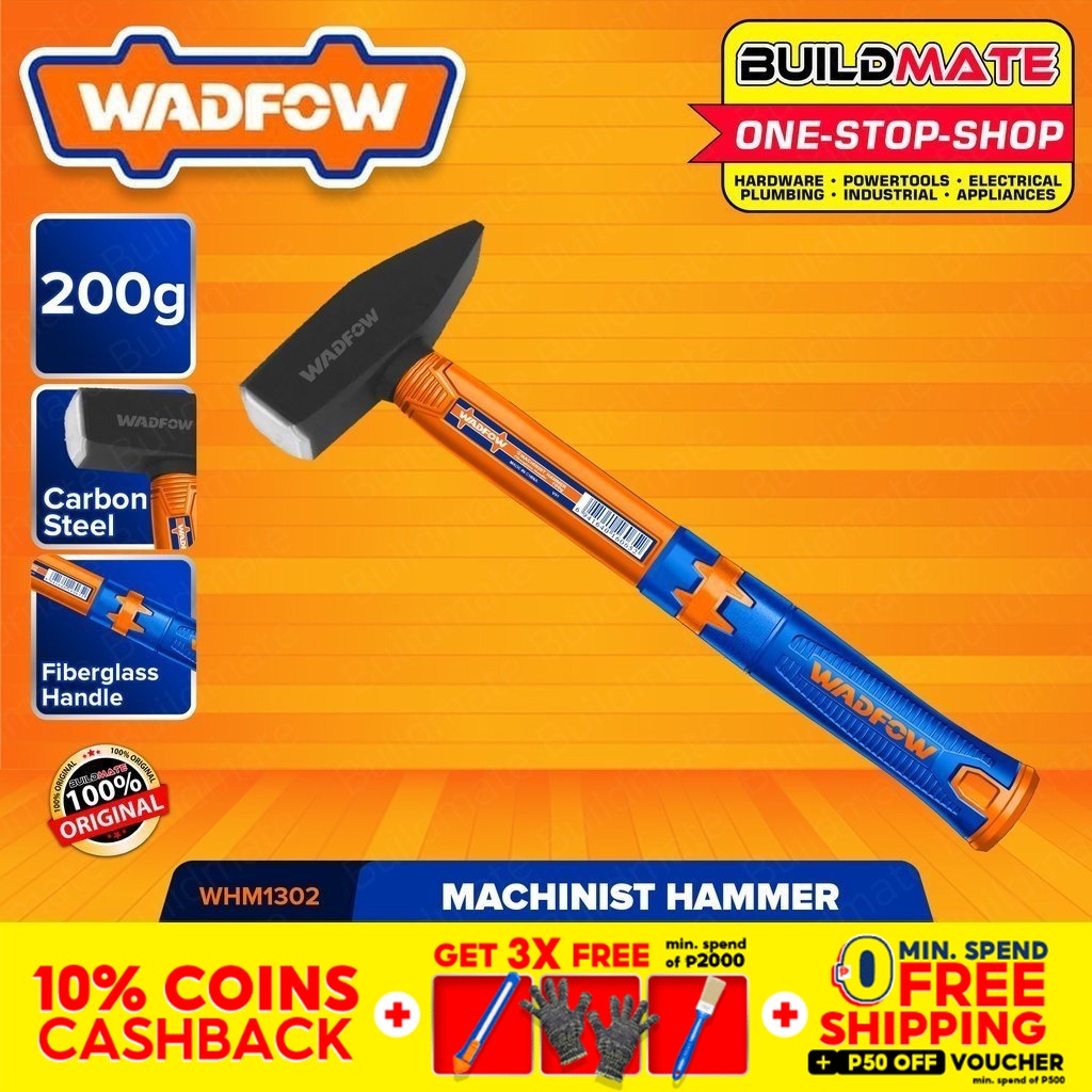BUILDMATE Wadfow 200g Machinist Hammer Metal Hammer Fiberglass Handle ...