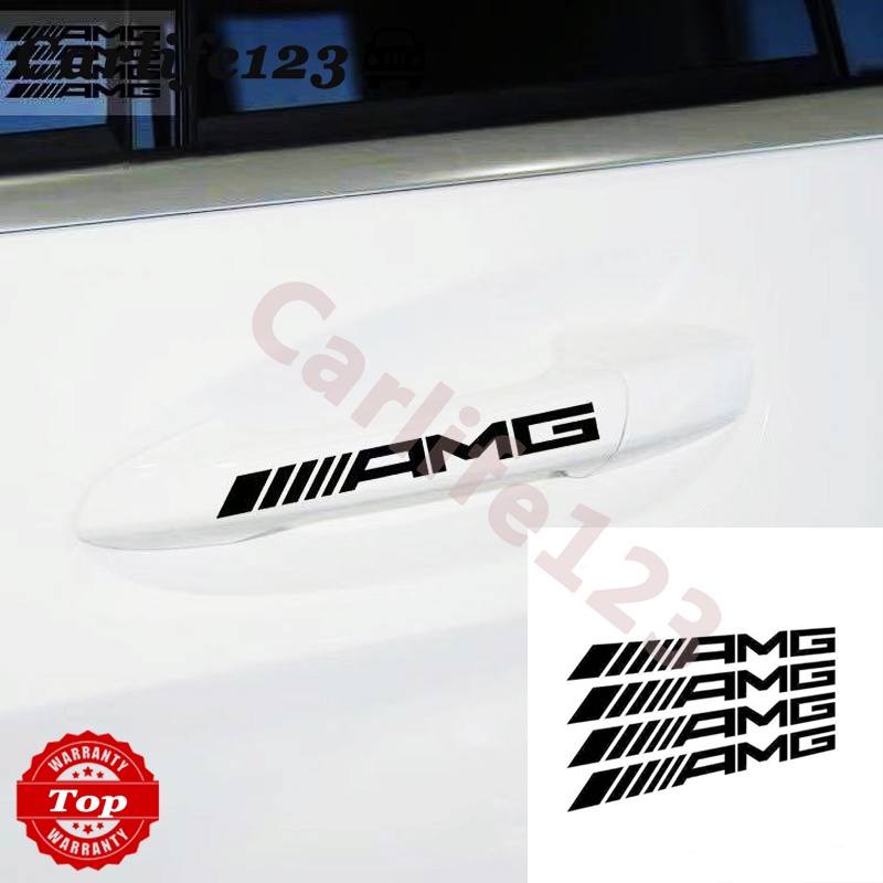 4Pcs Mercedes Benz AMG Car Handle Stickers Reflective Door BENZ C ...