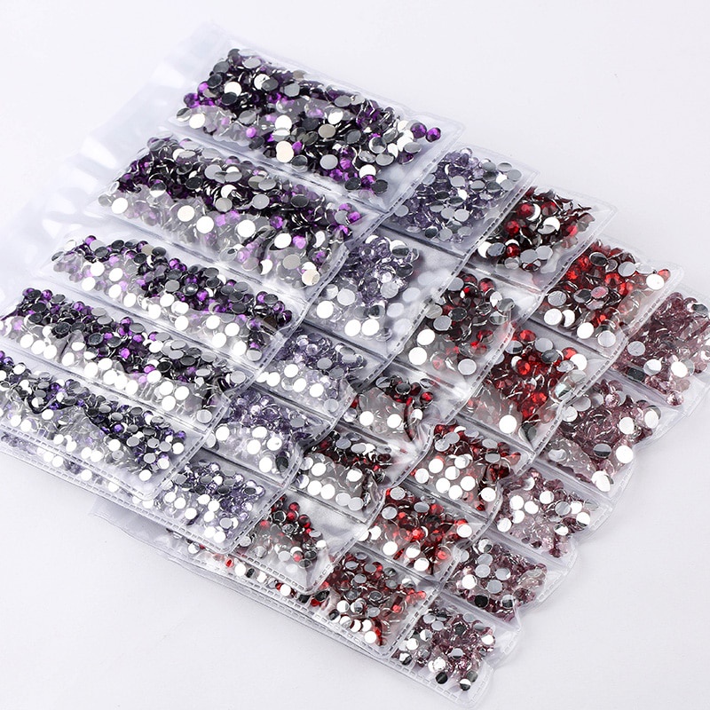 Multi-size Resin Rhinestones Colorful Crystal Non Hotfix Flatback Gems ...