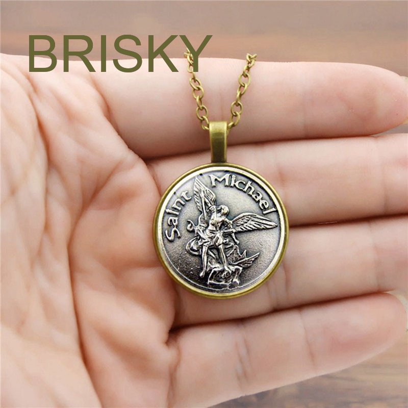 BRISKY Patron Saint St Michael The Archangel 1" Medal Pendant Necklace ...
