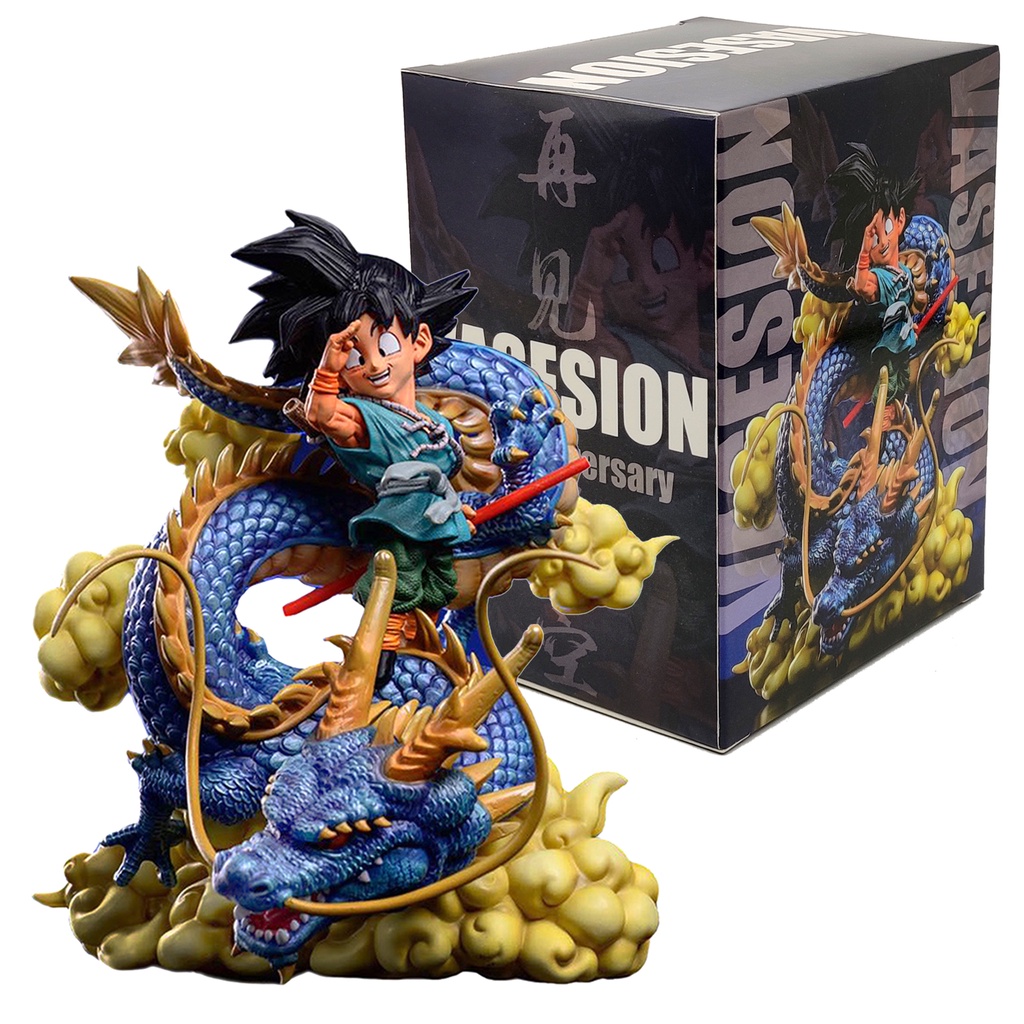 Dragon Ball Z Anime Figure GK Bye Goku Childhood Sitting On The Shenron ...