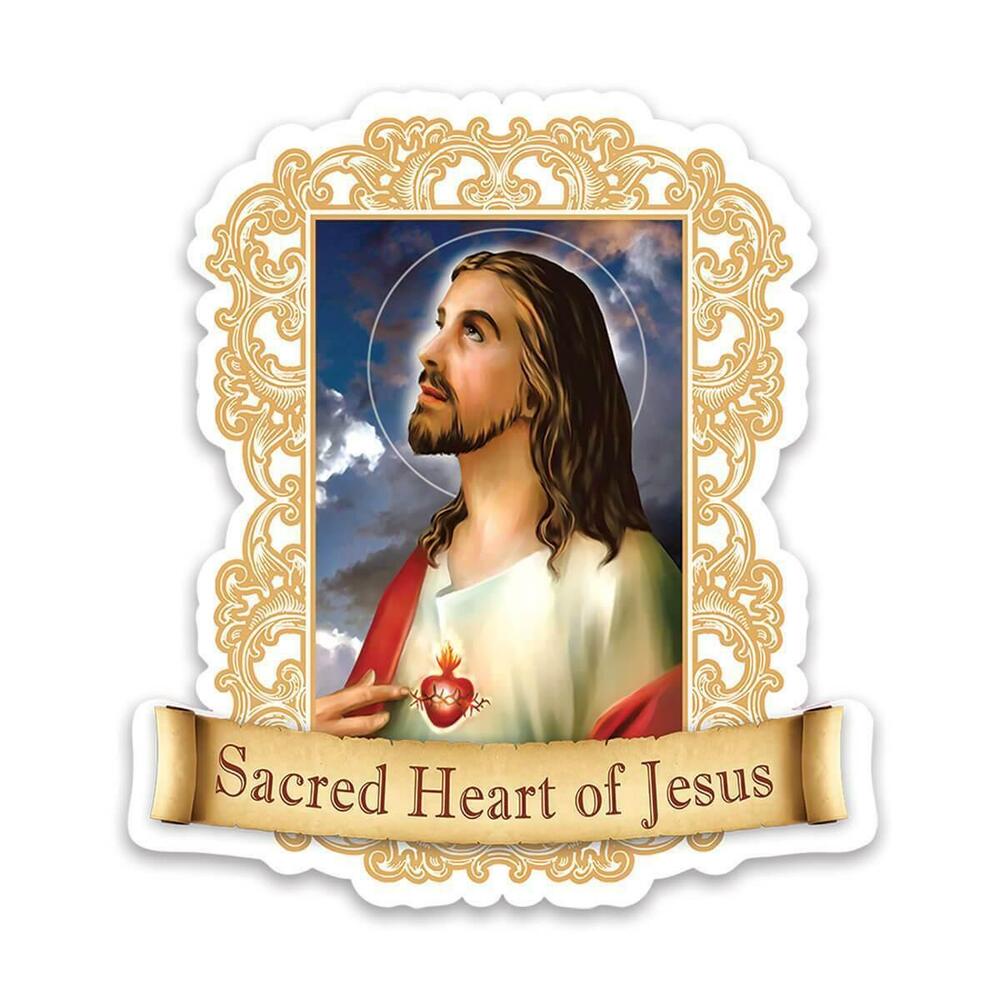 Christian Jesus car bumper sticker Sacred Heart of Jesus Catholic ...