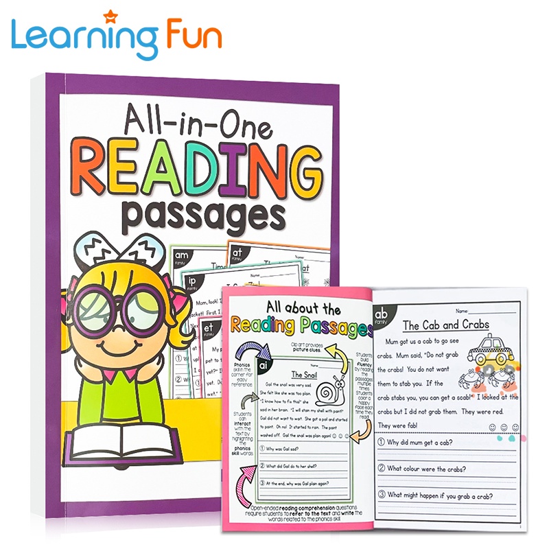 103Pages English Reading Passages Practice Book Kids Homework Learn ...