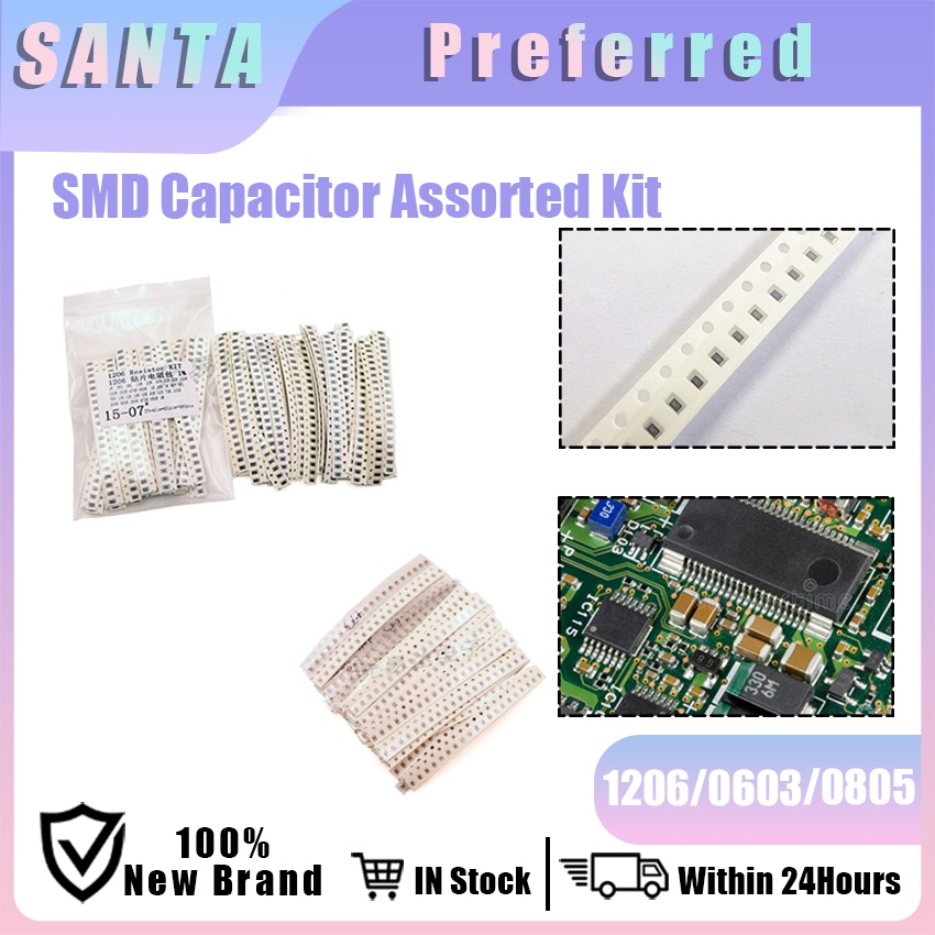 20Pcs/Bag assorted SMD Resistor Kit 1PF-10UF 10P-226M 1R-1M Samples Kit ...