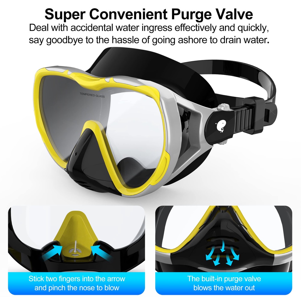 【Professional】Premium Scuba Diving Mask for Adults HD Anti-Leak Design ...
