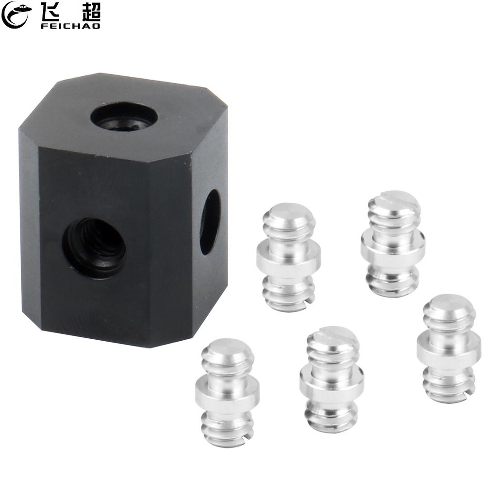 FEICHAO 1/4 3/8 Adapter Screw Versatile Mini Magic Cube Mount for DSLR ...