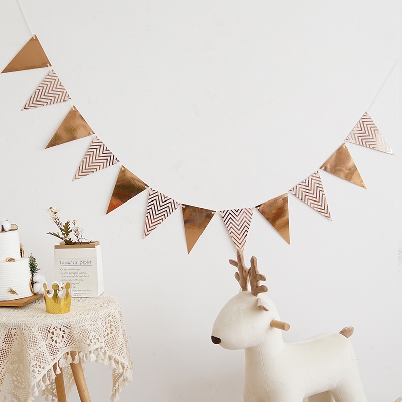 Star Triangle Flags Happy Birthday Banner Wall Background Design ...