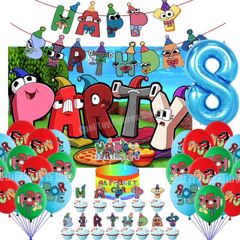 Alphabet Lore Birthday Party Decoration Children's Theme Articles ...