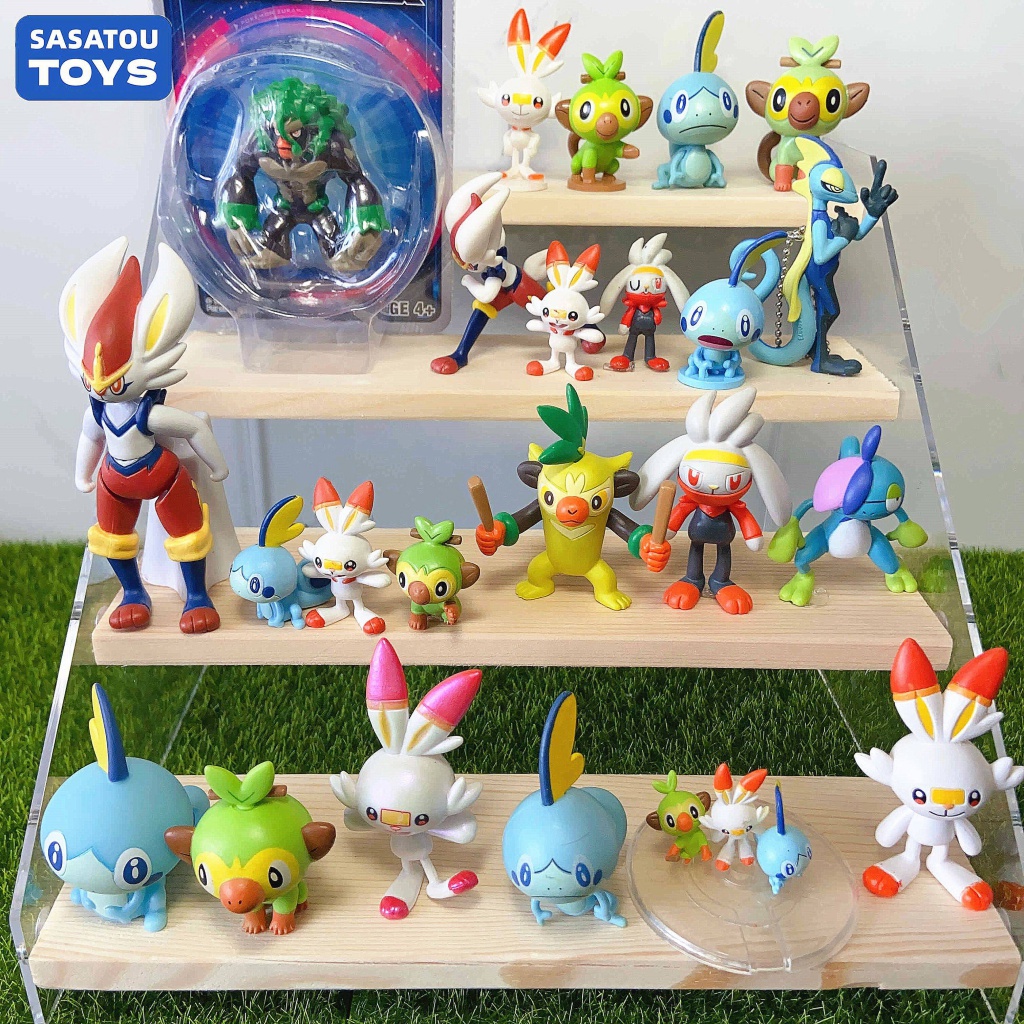 Pokemon figures Scorbunny Raboot Cinderace Grookey Thwackey Rillaboom ...