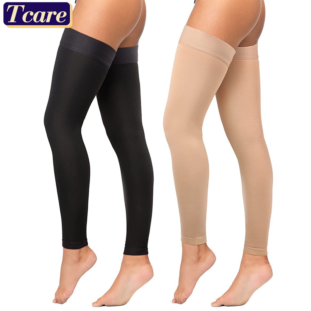 1Pair Thigh High Compression Stockings, Firm Support 20-30 mmHg ...