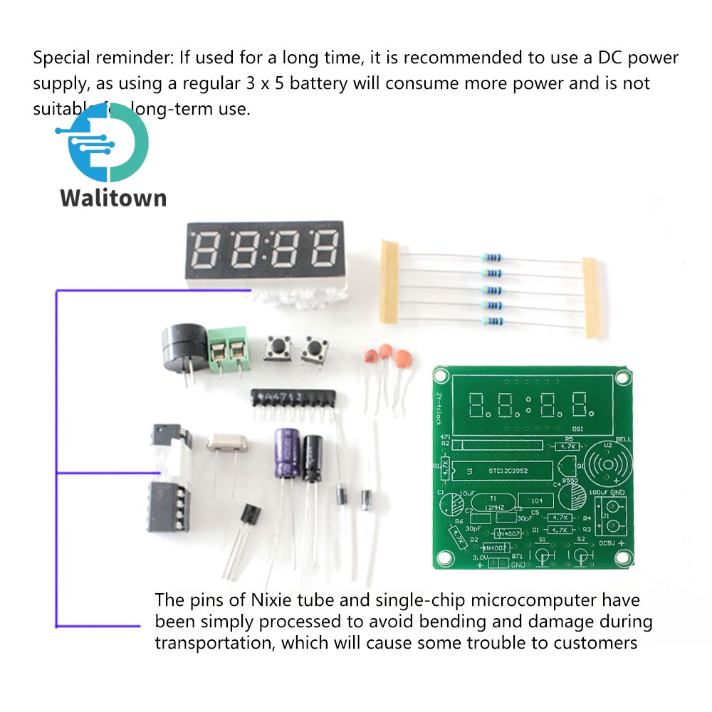 DIY Electronic Clock kit 4 Digital Tube LED time Display DIY soldering ...