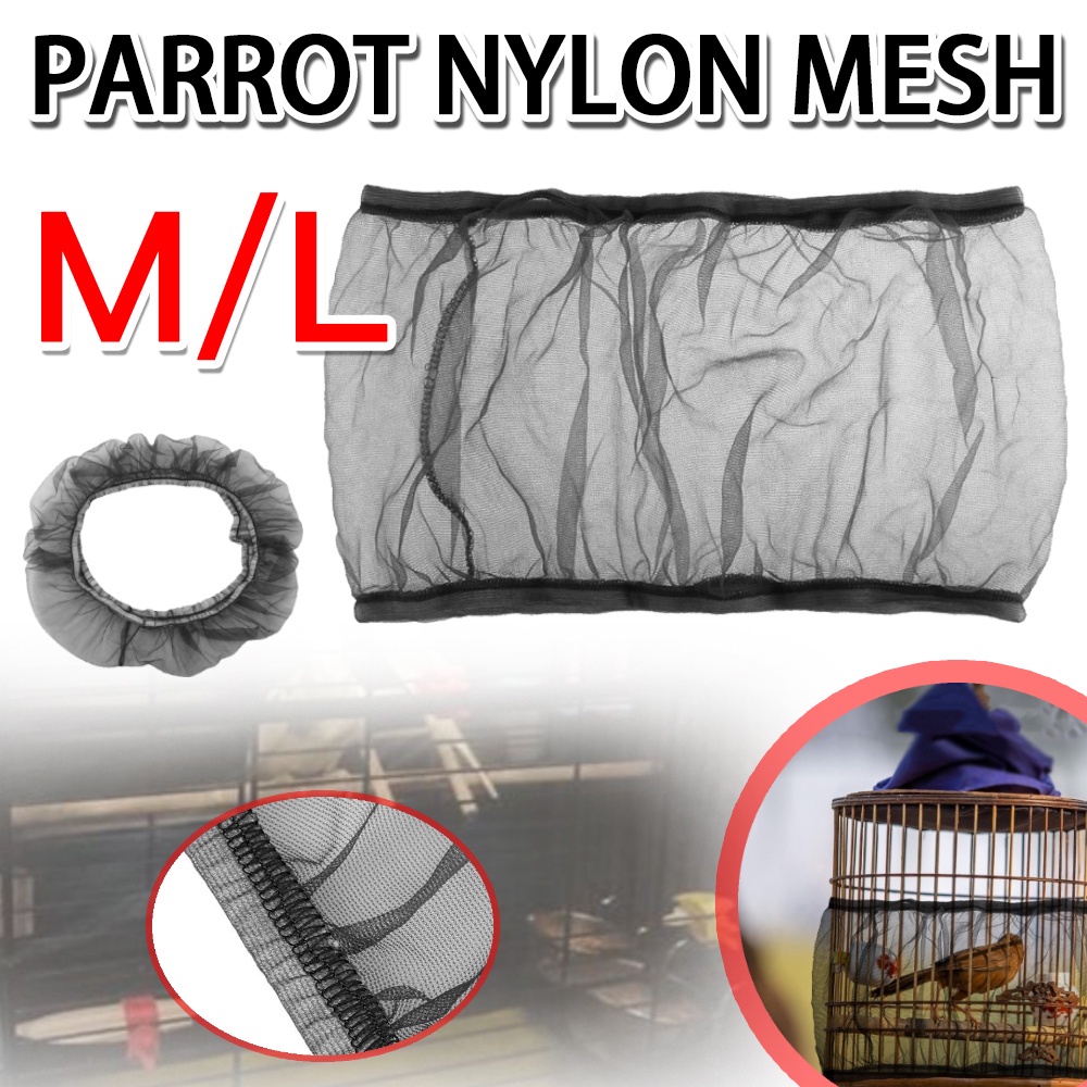Soft Nylon Mesh Ventilated Bird Cage Cover Shell Seed Catcher Pet ...