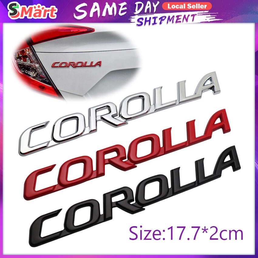 【In Stock】Toyota COROLLA Logo Car Letter Sticker Trunk Decal Badge ...