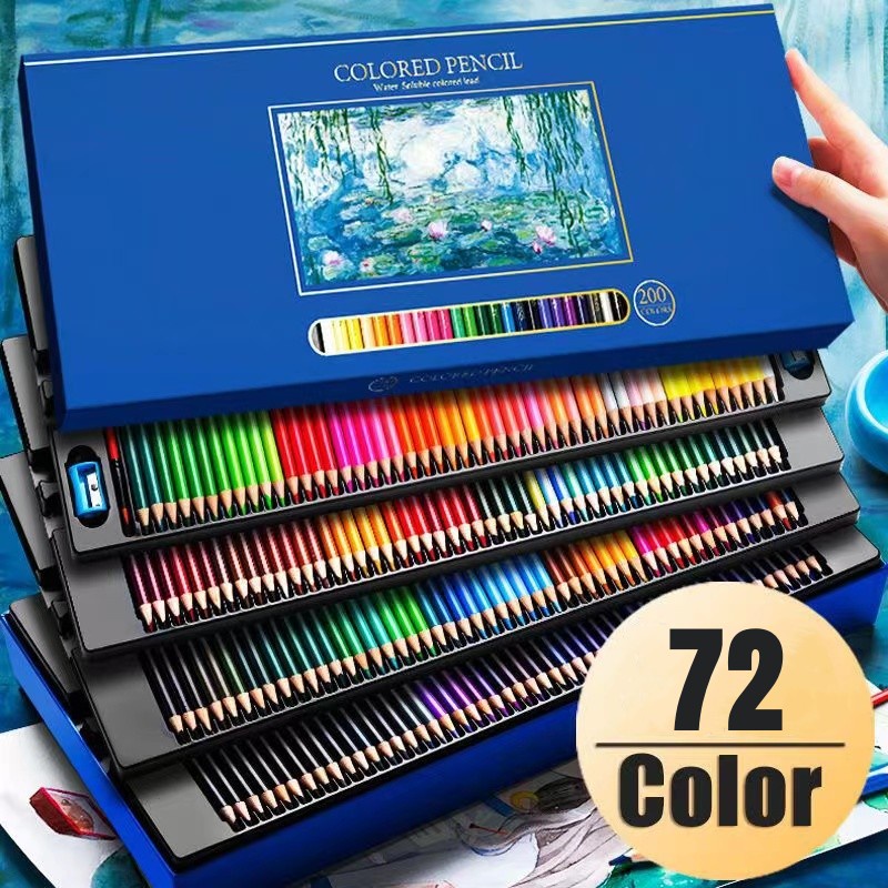 72pcs Color Pencil Oily Color Pen Sketch Pencil Set Iron Box Painting ...