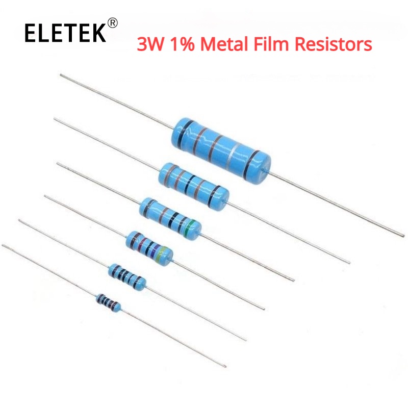 10Pcs 3W 1% Metal Film Resistors 0.1R 0.12R 0.15R 0.18R 0.22R 0.24R 0 ...