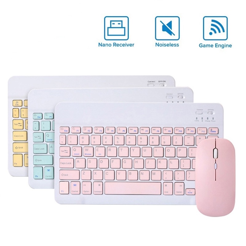L&W Rechargeable Wireless Keyboard Mouse Set 3.0 Bluetooth Mini ...