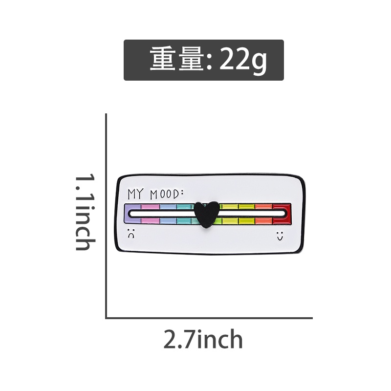 My Mood Rainbow Mood Scale Pin Moveable Heart Slide Funny Mood ...