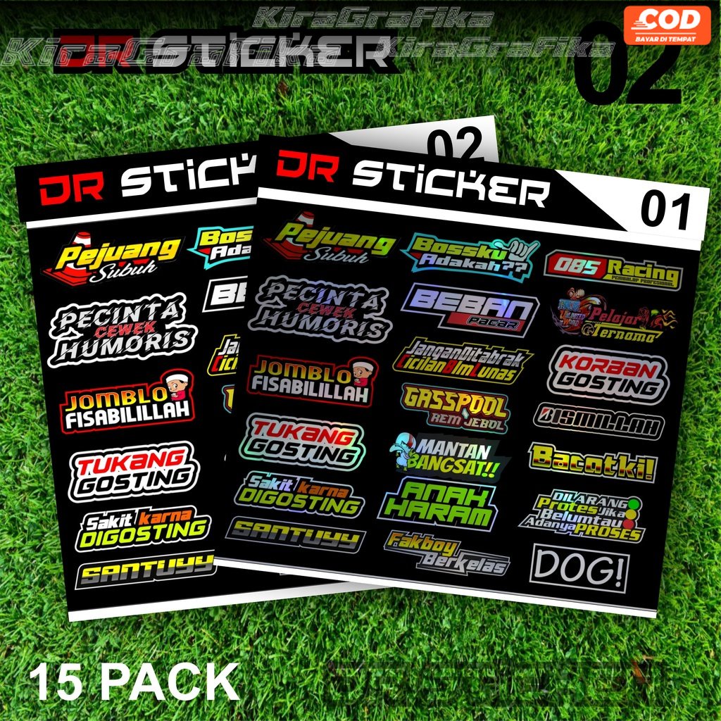 Sticker Words Pack Quantity 20 Sticker Pack Logo, Words Plus Lamination ...