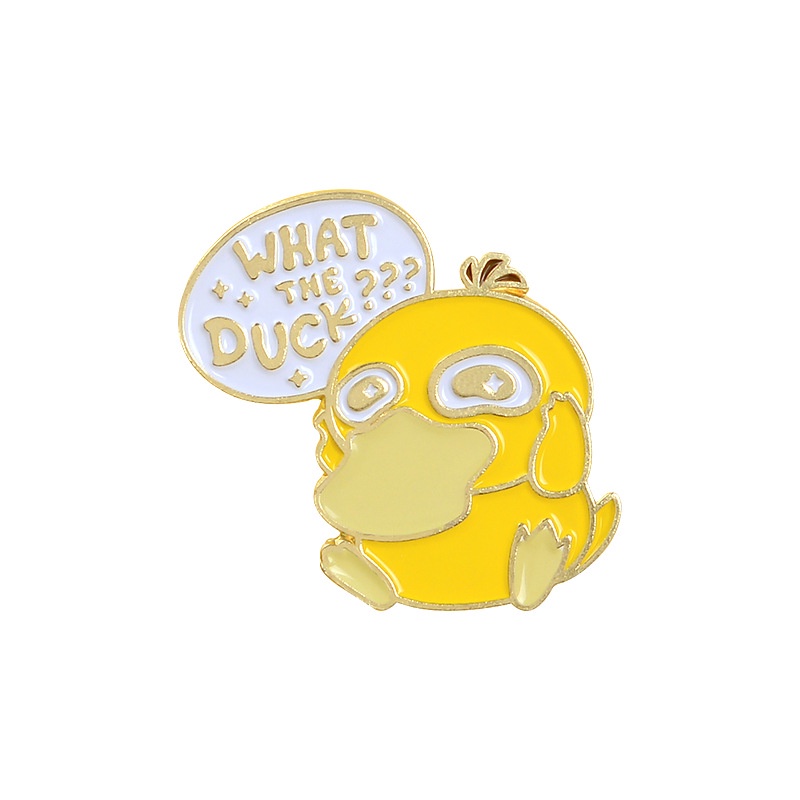 Cute Duck Enamel Pin Animal Brooches Funny Little Yellow Duck Brooch ...