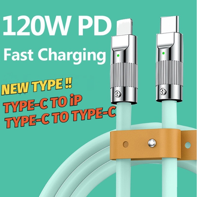 120W 6A Super Fast Charging PD Type C Liquid Silicone Cable Quick ...
