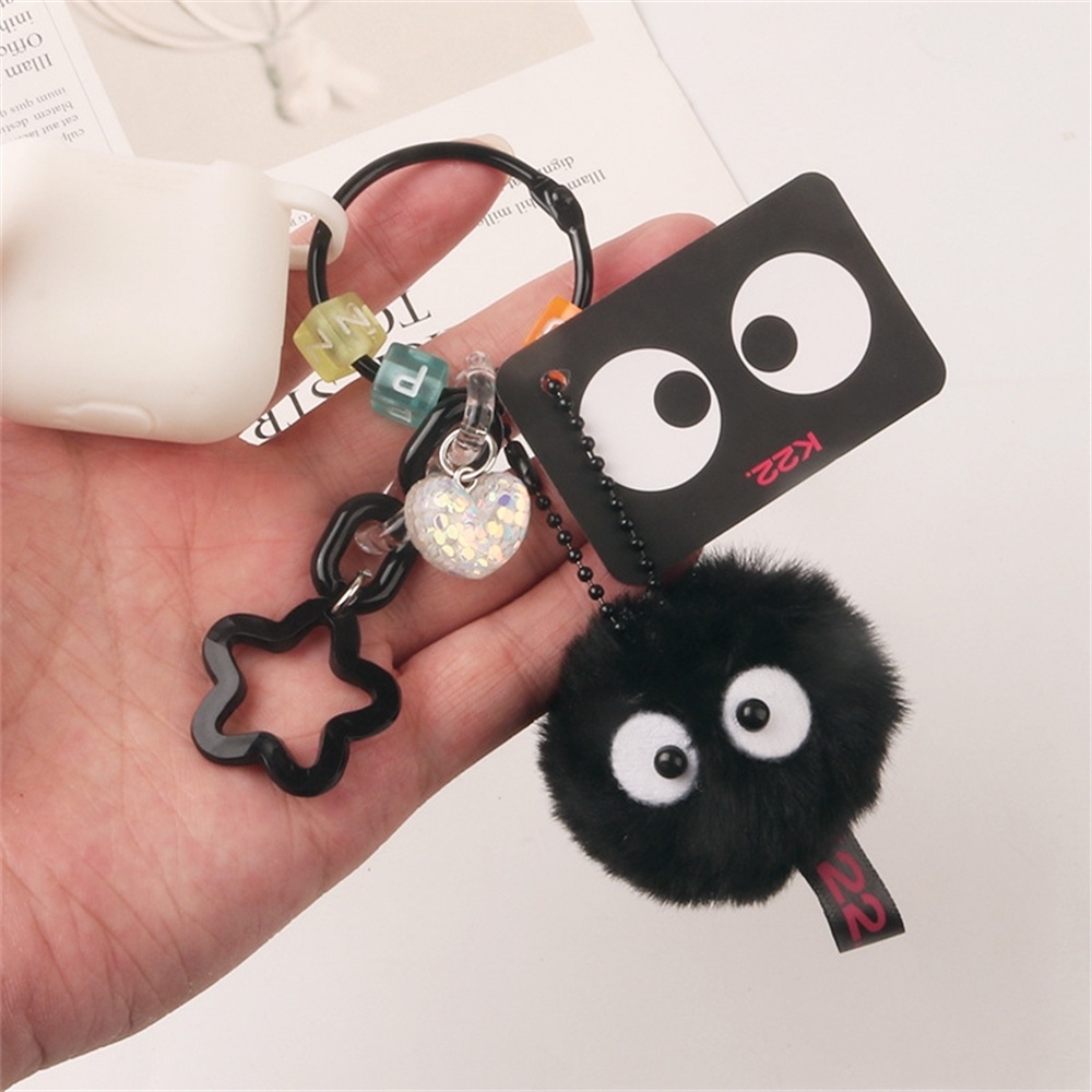 Color Plush Keychain Spirited Away Hayao Miyazaki Colorful Coal Ball ...