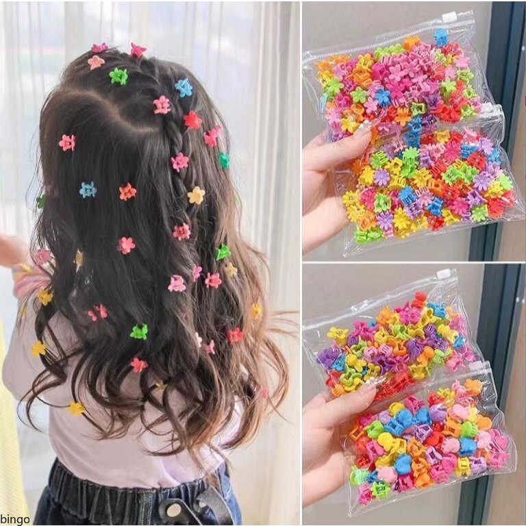 bingo 40pcs/bag Mini Girl Hairpins Cute Acrylic Candy Color Star Flower ...