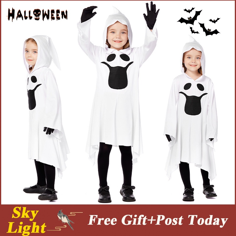 Shy Ghost White Dress Halloween Cosplay Costume Demon Dead Ghosts ...