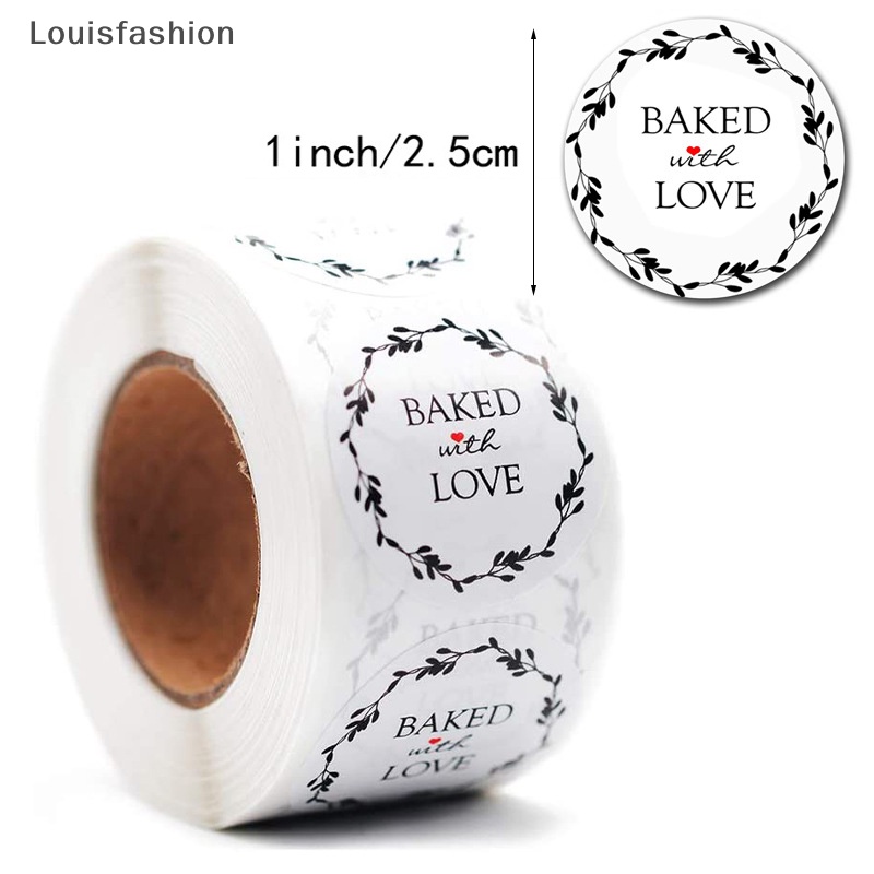 LFPH 500pcs Round Bake with Love Sticker Handmade Packaging Seals Gift ...
