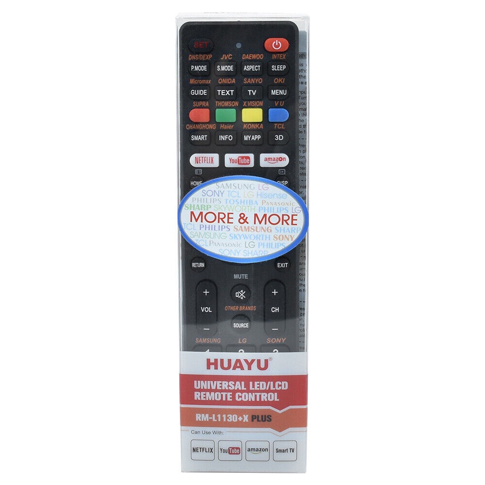 New HUAYU L1130+X PLUS Universal All Brands LCD IR TV Remote Control RM-L1130+8 | Shopee Philippines