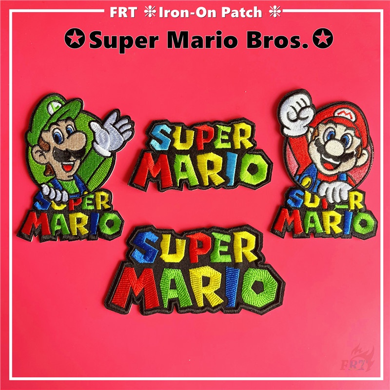 ☸ Super Mario Bros. Iron-on Patch ☸ 1Pc Luigi DIY Sew on Iron on Badges ...