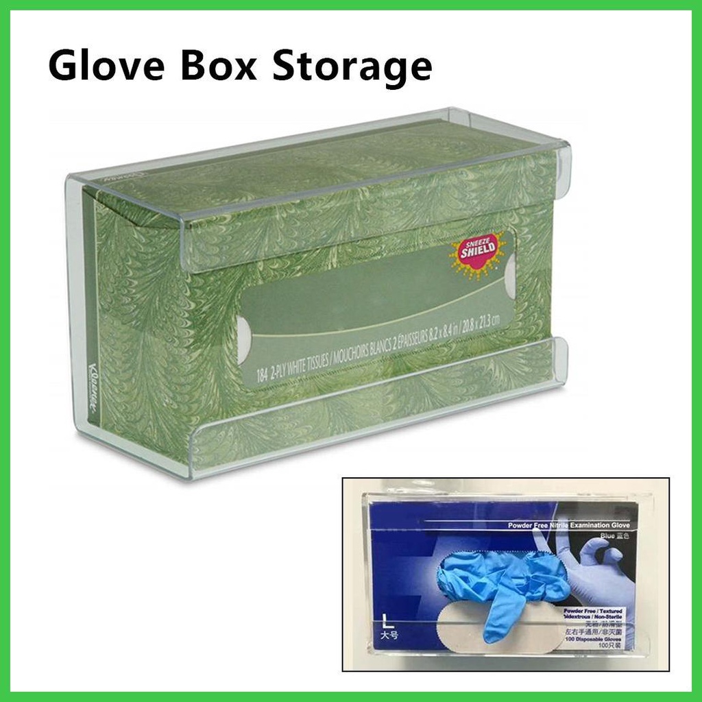 Glove Box Dispenser Acrylic Tissue Box Rack Wall Mount Glove Box Rack Storage Glove Organizer ...