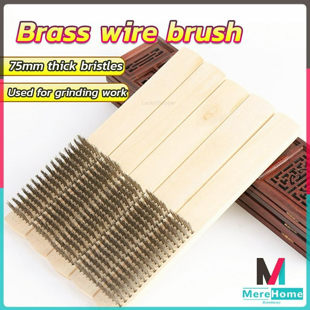 LSP Wire Brushes Copper Plated Steel Brushes with Wood Handle 16 x 6 ...