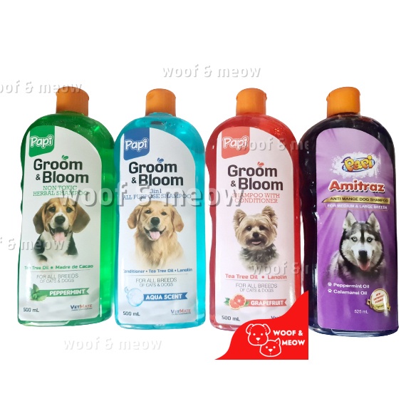 Papi Groom Bloom Shampoo 250ml and Amitraz Shampoo | Shopee Philippines