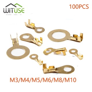 100PCS M3/M4/M5/M6/M8/M10 Ring Lugs Ring Eyes Copper Crimp Terminals ...