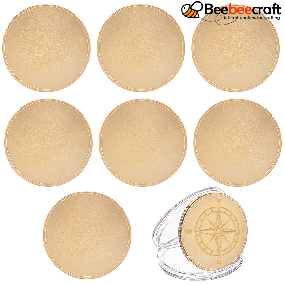 1 Box 8Pcs Blank Iron Discs with Plastic Box Flat Round for DIY ...
