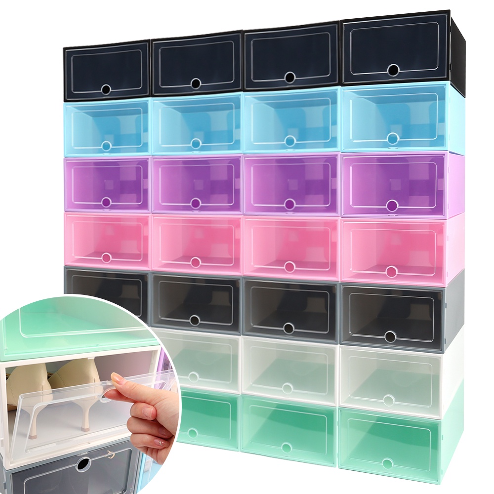 Plastic Simple Flip-flop Shoe Box/Dustproof Shoe Organizer/Household ...