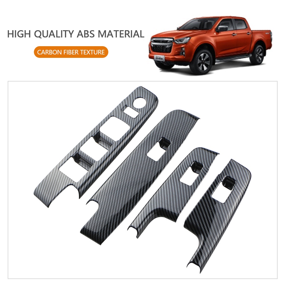 Isuzu D-MAX DMAX 2021 2022 2023+ Carbon Fiber 4pcs Power Window Switch ...