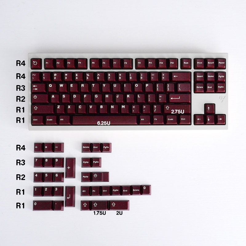 121 keys PYGA Translucence Keycaps Cherry Profilr Double shot English ...