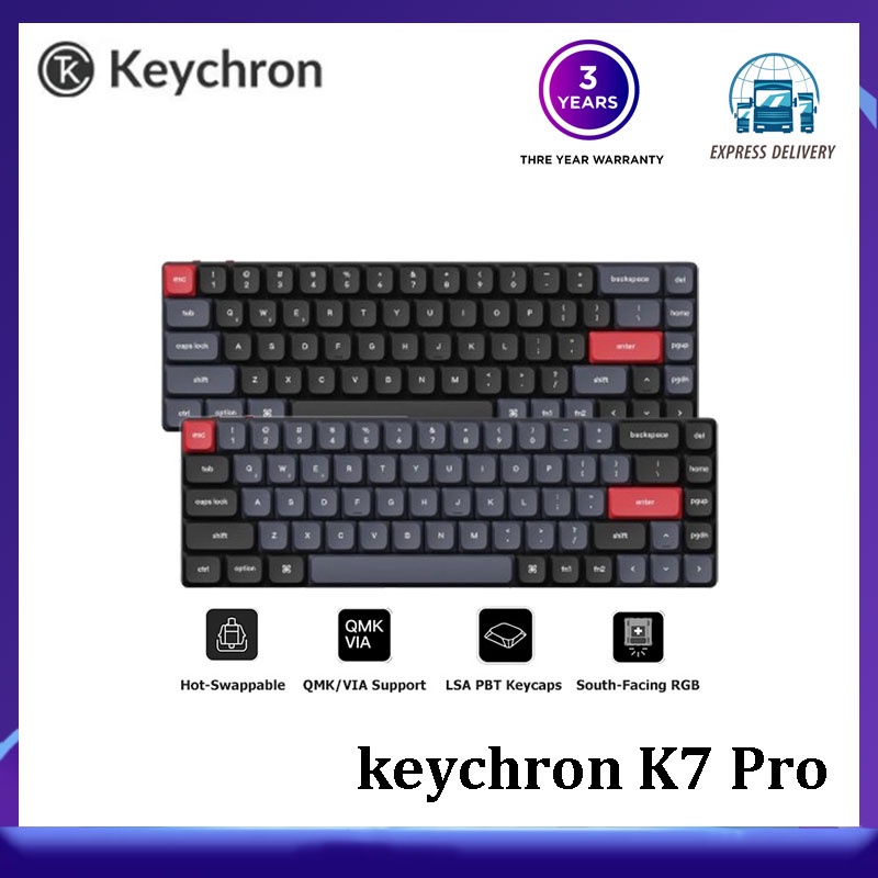 (in stock)Keychron K7 Pro QMK/VIA Wireless Custom Mechanical Keyboard ...
