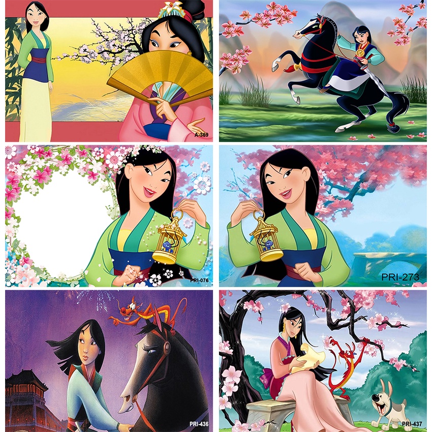 Brave Princess Mulan Cartoon Baby Children Beautiful Floral Flowers ...