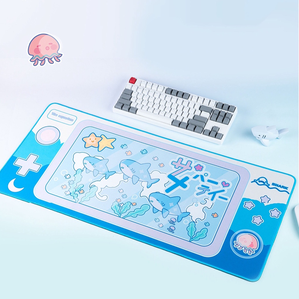 Blue Ocean Cute Shark Mouse Pad, Gaming E-sports Computer Keyboard Non ...