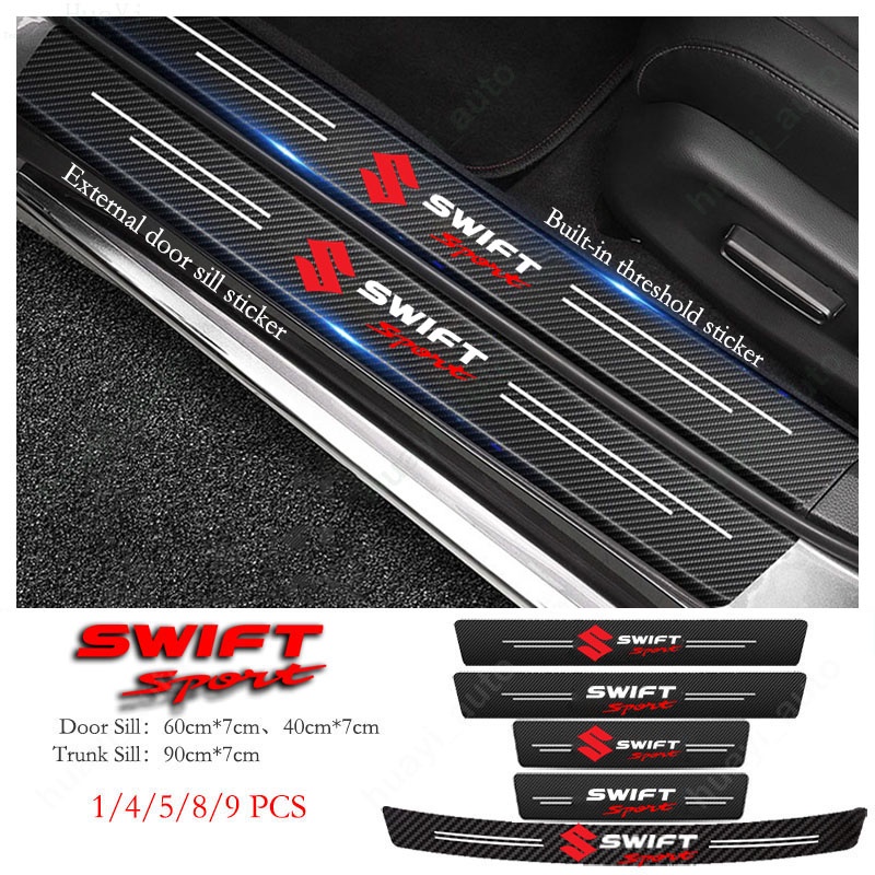 Suzuki Swift Sport Car Door Sill Sticker Anti-Scratch Carbon Fiber ...
