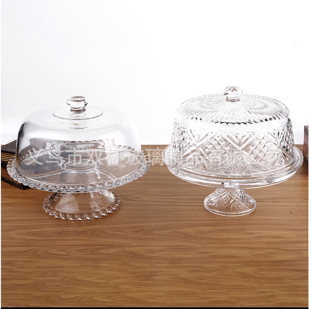 Livingplus Crystal Cake Display Glass Stand Dome | Shopee Philippines